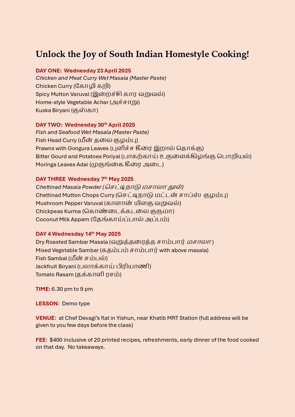 Unlock the Joy of South Indian Homestyle Cooking - Devagi Sanmugam